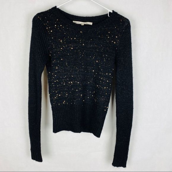 RACHEL Rachel Roy | Sweaters | Rachel Roy Black Crewneck Sweater Gold ...